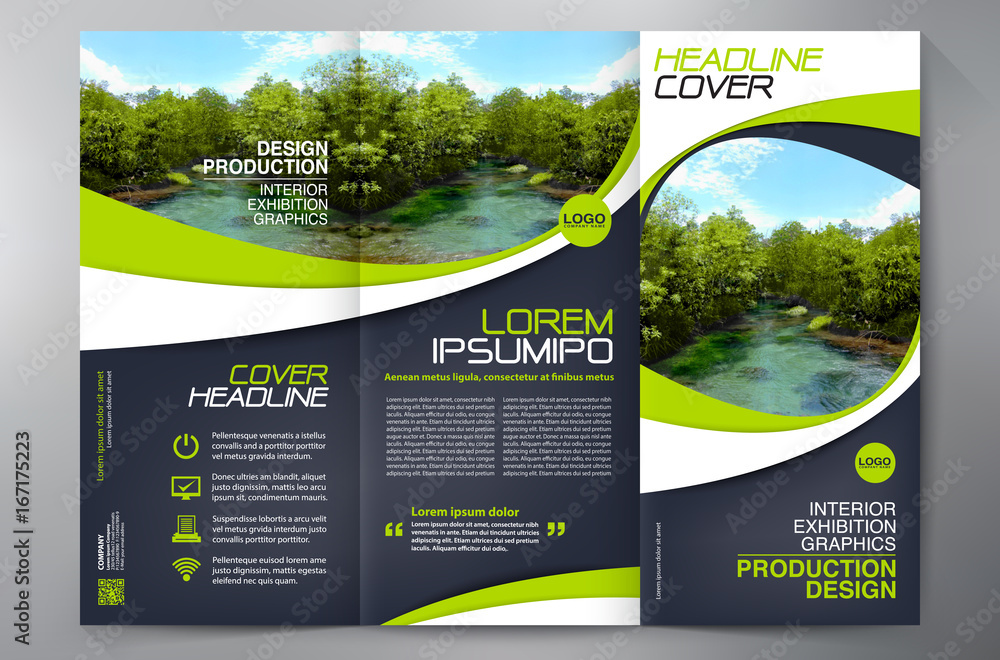 Brochure 3 fold flyer design a4 template. Stock Vector | Adobe Stock