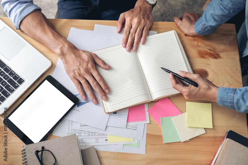 Tutor books with friends, Young students campus or classmates helps ...