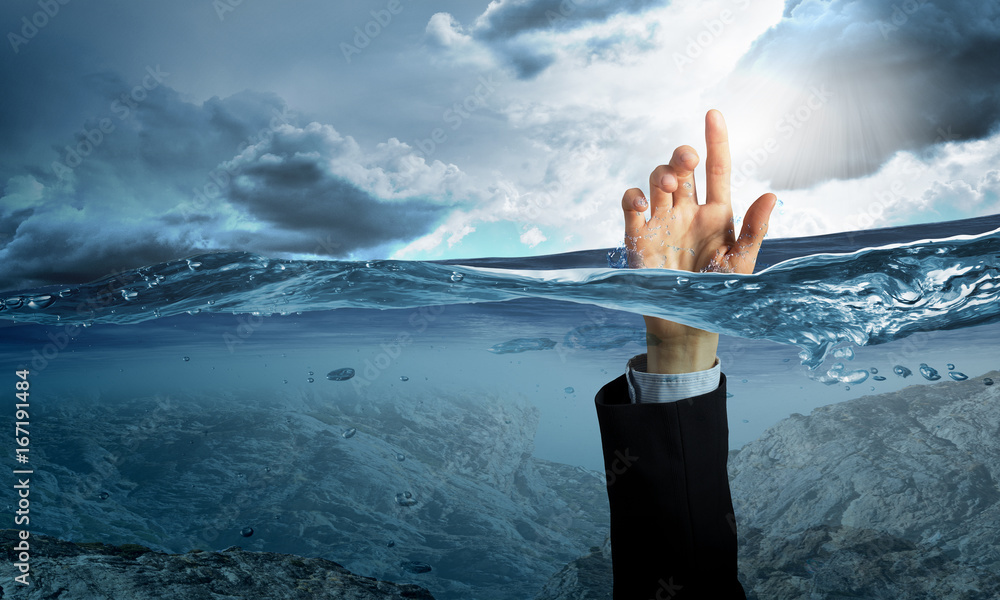 Hand of person drowning in water Stock Photo | Adobe Stock