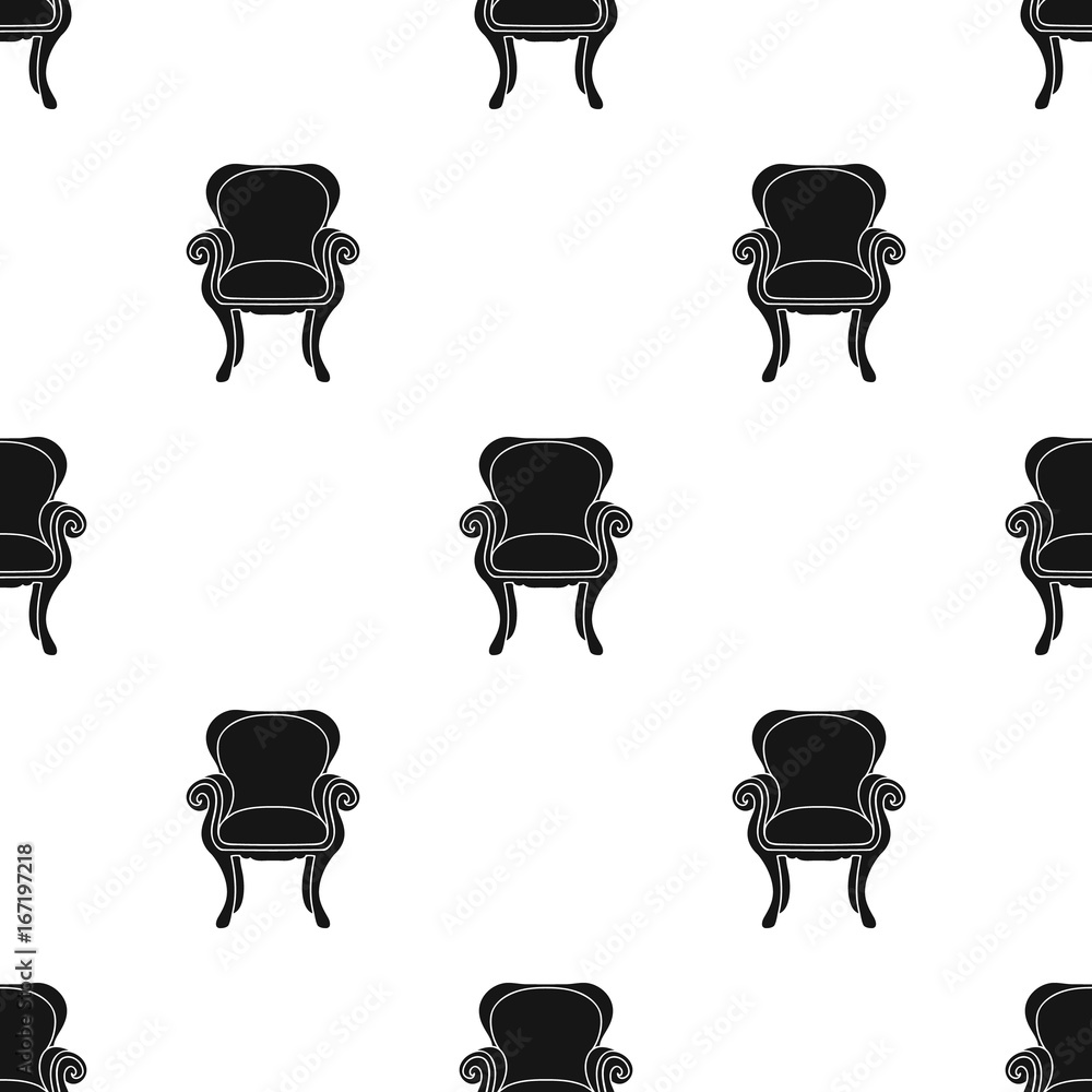 Wing-back chair icon in black style isolated on white background ...
