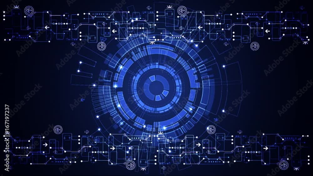 Abstract blue digital communication technology animation Stock Video ...