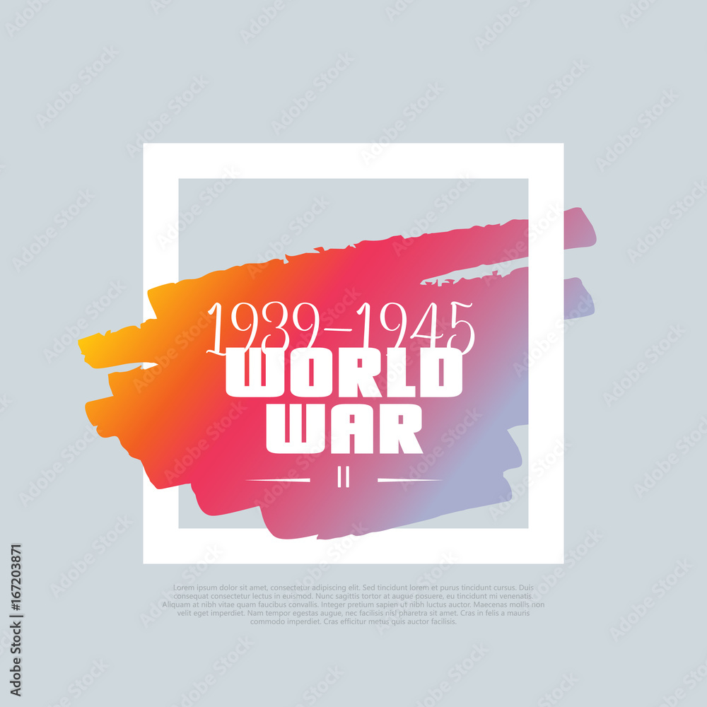 1939-1945. World War 2. Vector clip-art template, poster, motto, label ...