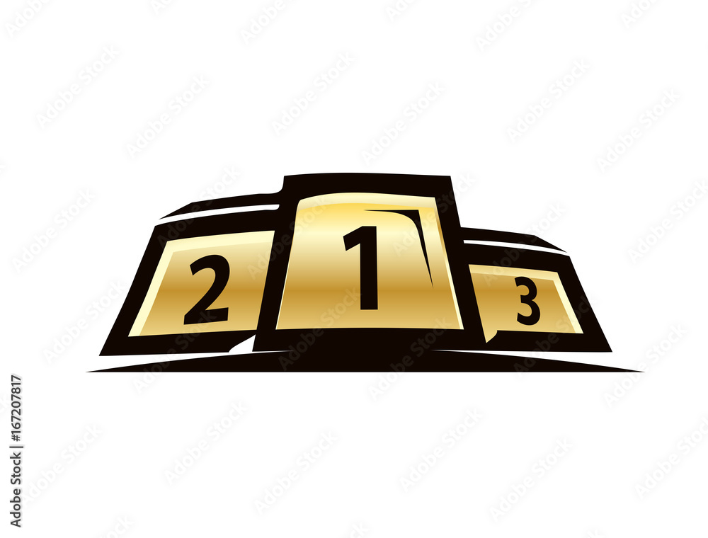 elegant winners platform 1,2,3, icon design, isolated on white ...