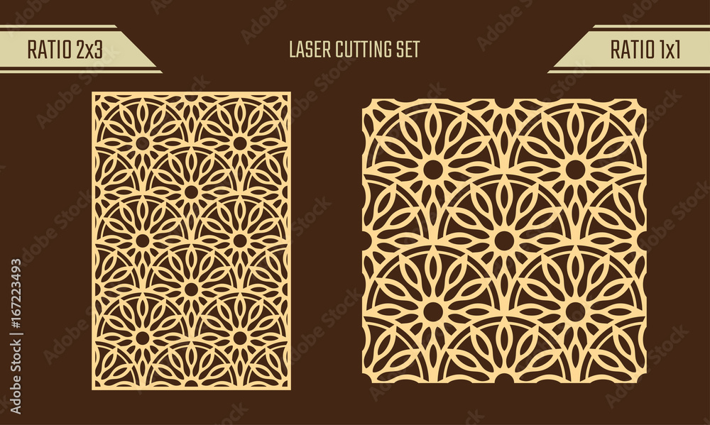 DIY Laser Cutting set. Woodcut Vector Panel. Plywood Lasercut Eastern ...