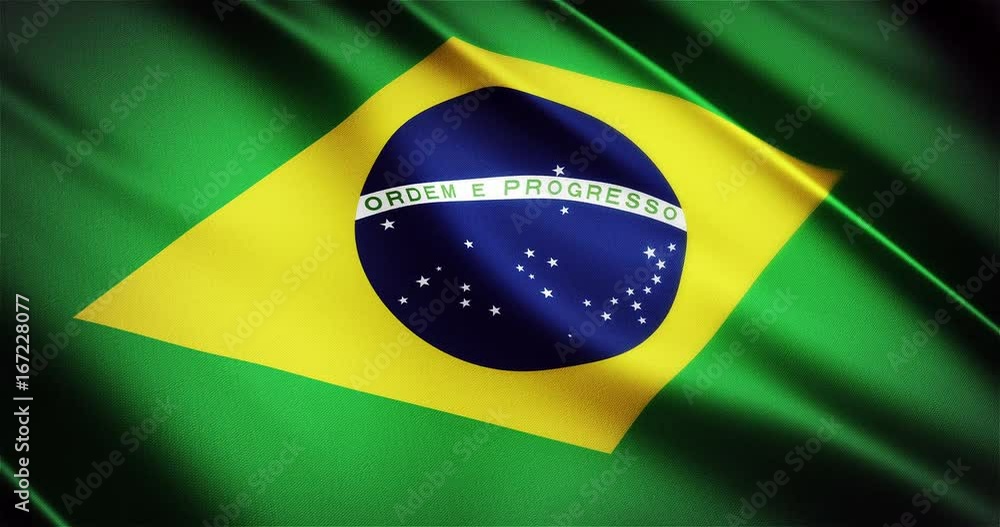 Brazil realistic national flag seamless looping waving animation Stock ...