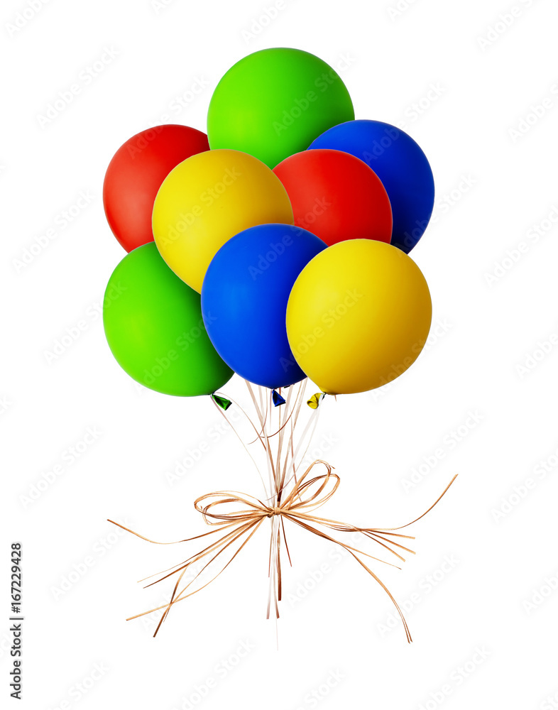 Bunch of red, blue, green and yellow balloons Stock Photo | Adobe Stock