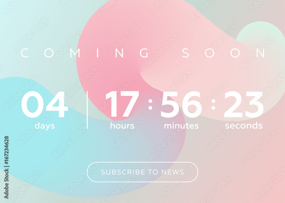Vector Illustration of Countdown Timer. Digital Clock Design on Pastel ...