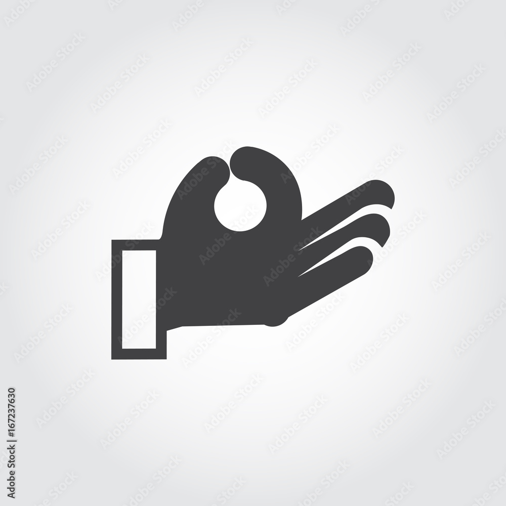 Human hand symbol black icon in flat design. Sign language gestures ...