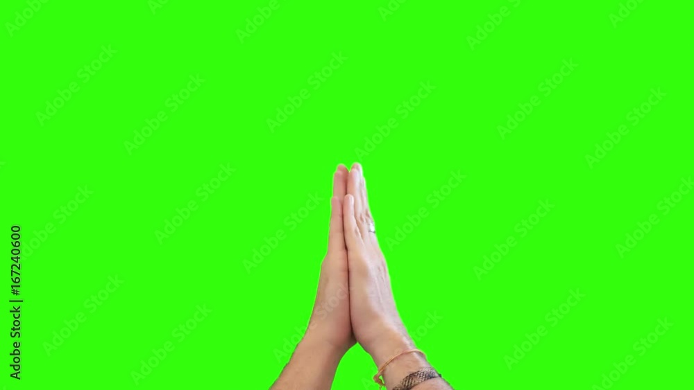 Vidéo Stock Hands Clapping On Green Screen. Male hands silhouette ...