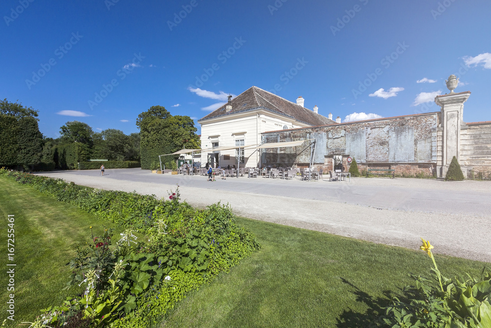 Augarten park and the historic and famous Augarten Cafe Stock Photo ...