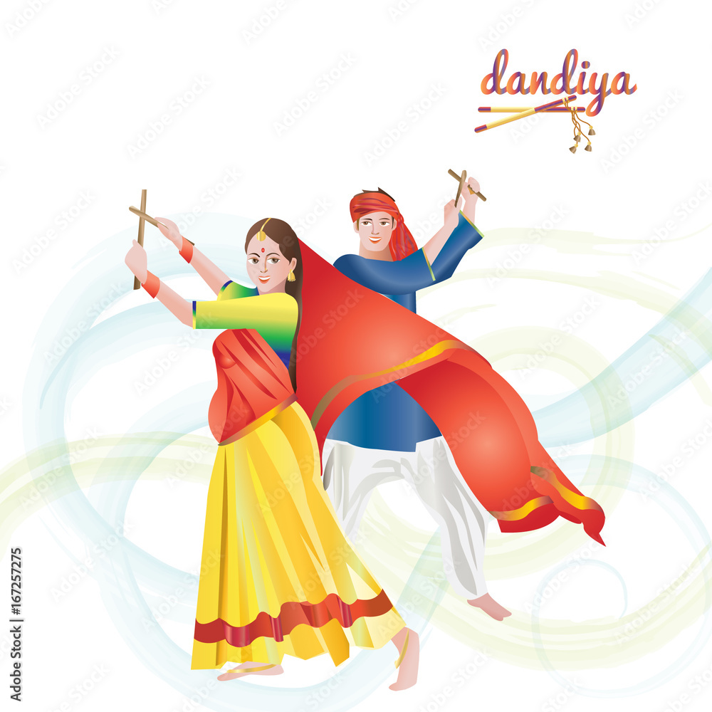 Illustration of Dandiya Raas is the most popular dance of not only ...