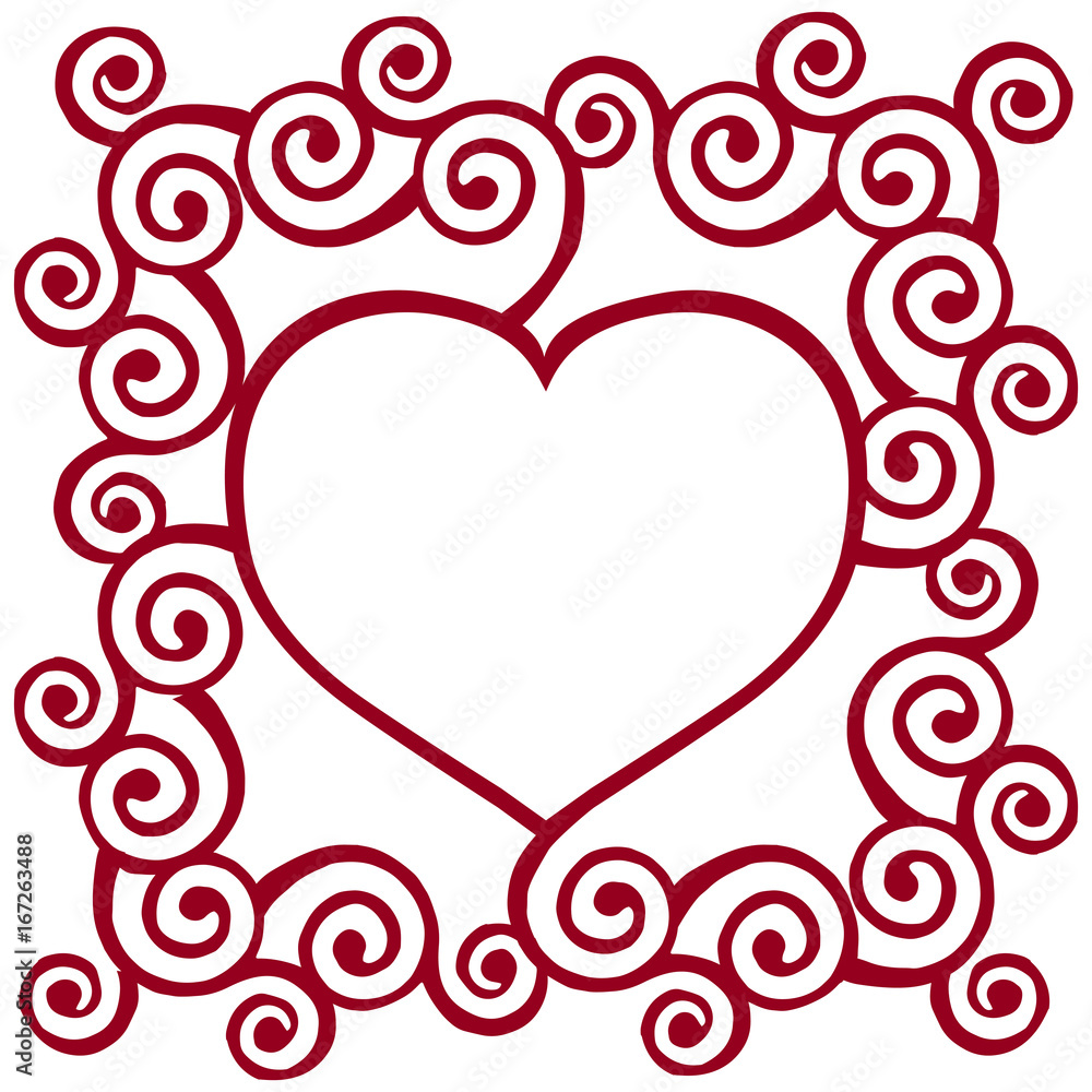 Laser cut paper decoration frame with heart Stock Vector | Adobe Stock