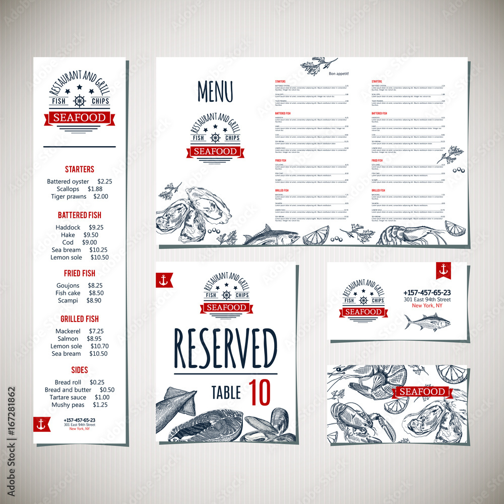 Restaurant menu template Stock Vector | Adobe Stock