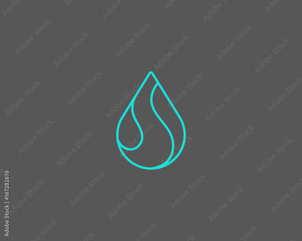 Linear water aqua logo design. Water drop vector logotype. Stock Vector ...