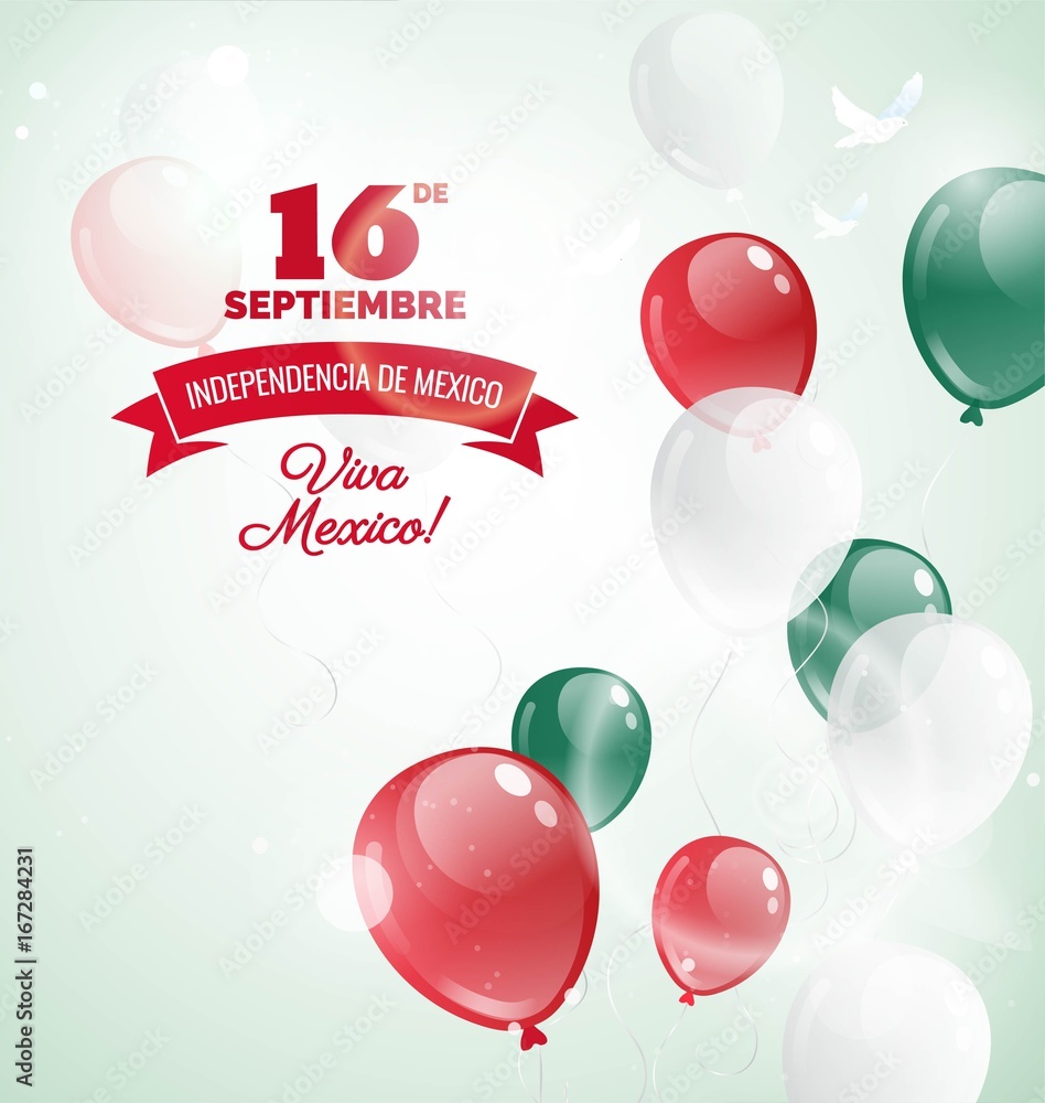 16 September. Mexico Happy Independence Day greeting card. Celebration ...