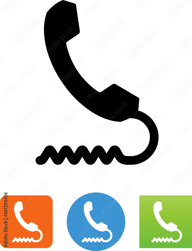 Phone With Cord Icon - Illustration Stock Vector | Adobe Stock