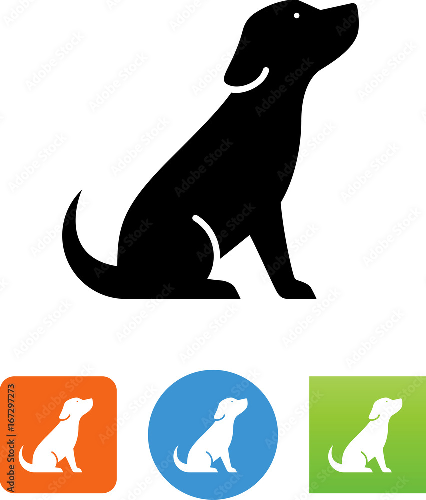 Puppy Sitting Icon - Illustration Stock Vector | Adobe Stock