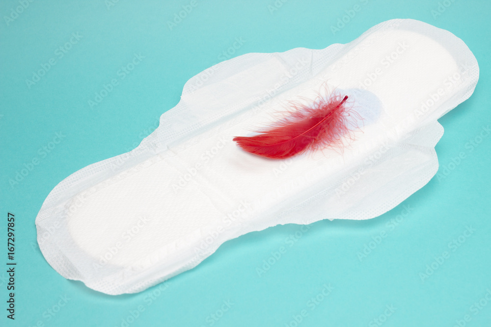 Big menstrual woman pad for hygiene in blood period. Menstruation ...