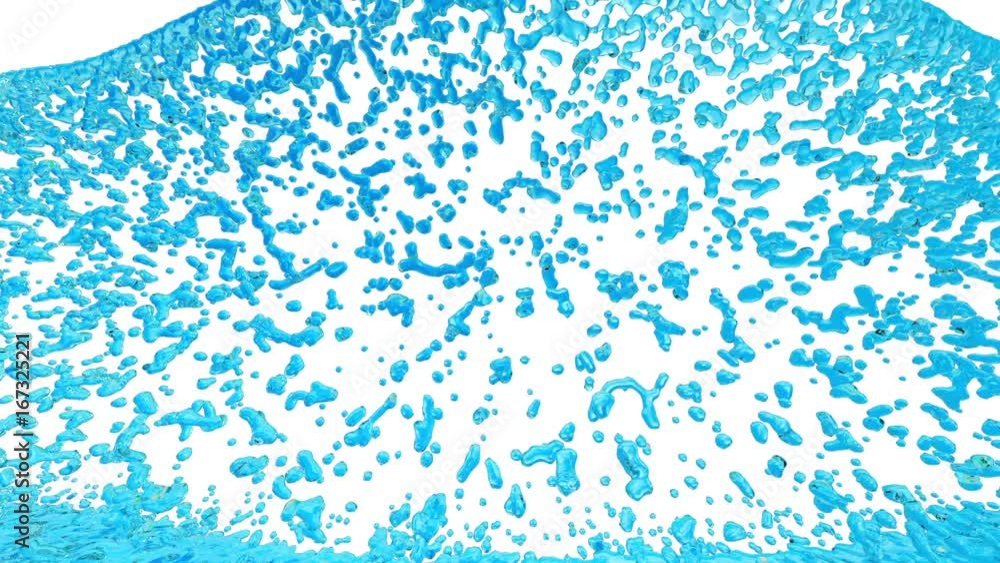 Wall of sweet blue liquid for background. Photographed in slow motion ...