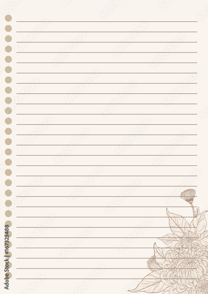 Vintage letter paper from vector.Blank worksheet excercise book. Stock ...