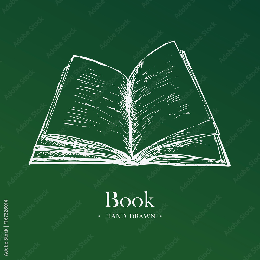 Books, Hand Drawn Sketch Vector illustration. Stock Vector | Adobe Stock