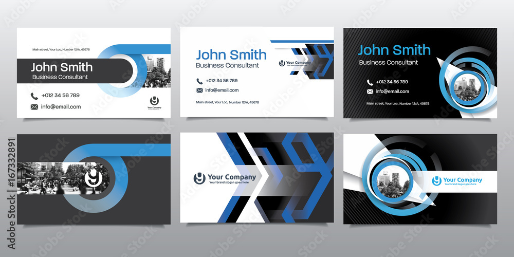 City Background Business Card Design Template Set. Can be adapt to ...