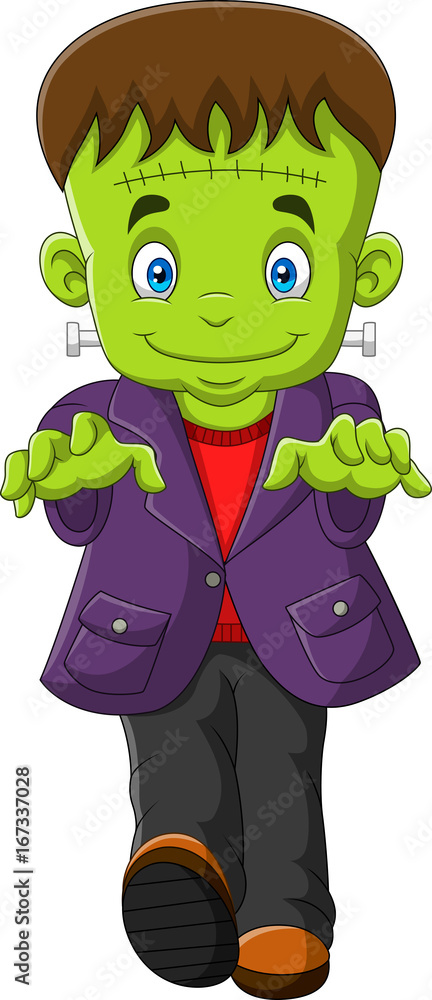 Cartoon Frankenstein isolated on white background Stock Vector | Adobe ...