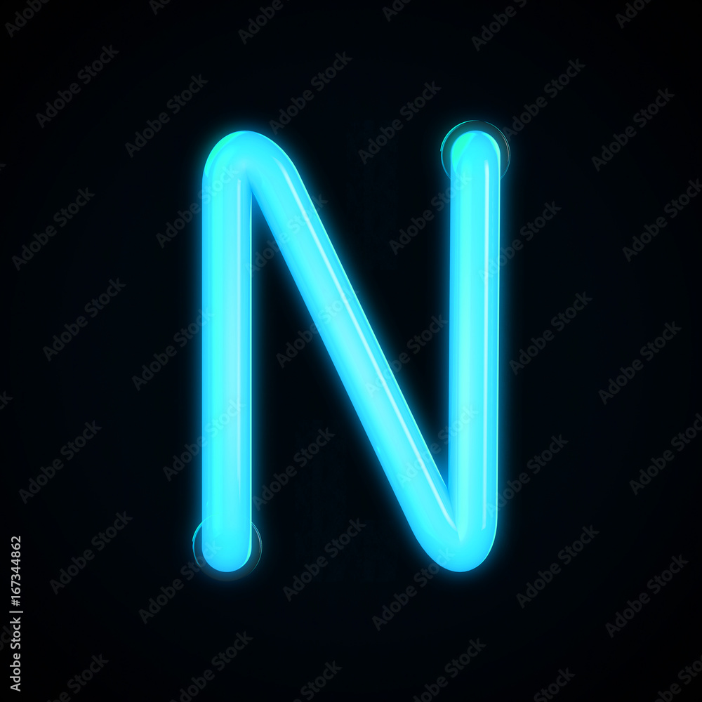 The Letter N In Blue