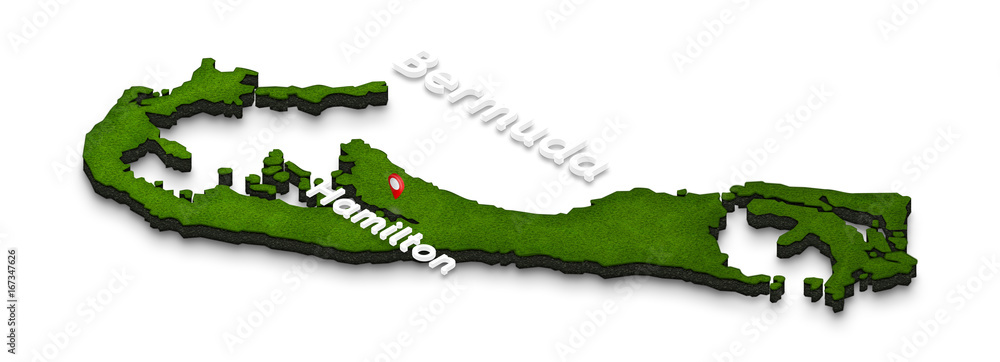 Map of Bermuda. 3D isometric perspective illustration. Stock Photo ...