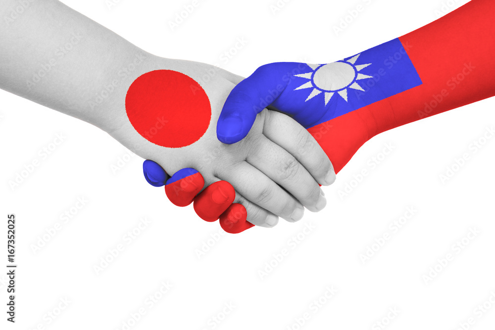 Handshake between Japan and Taiwan Stock 写真 | Adobe Stock