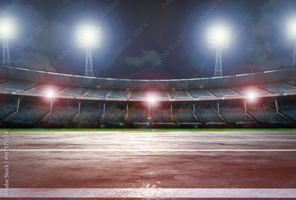 running track with stadium Stock Photo | Adobe Stock
