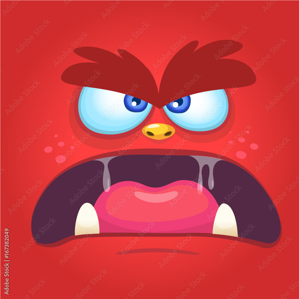 Monsters face cartoon creature avatar illustration vector stock. Prints ...