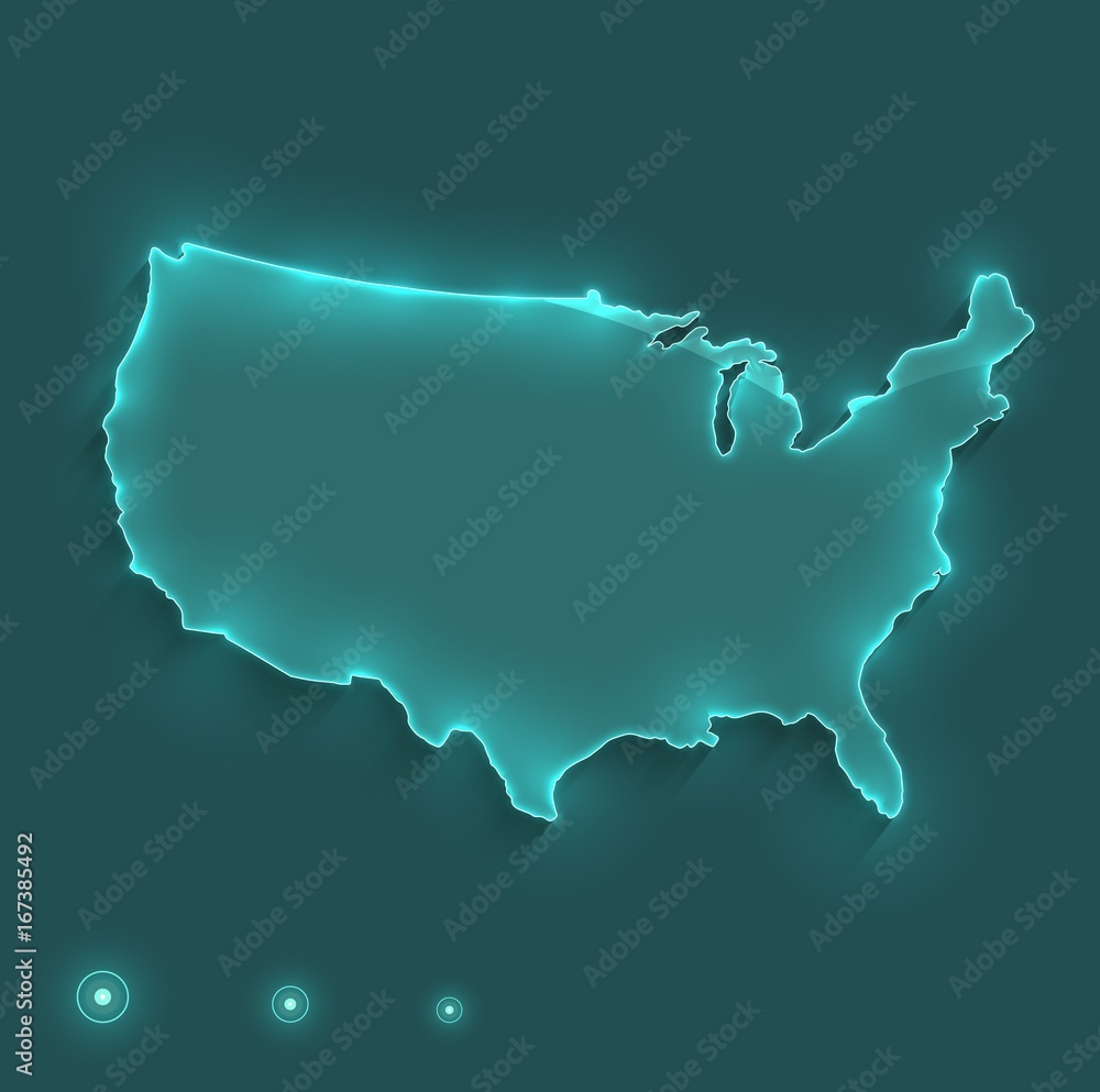 USA map light neon vector Stock Vector | Adobe Stock