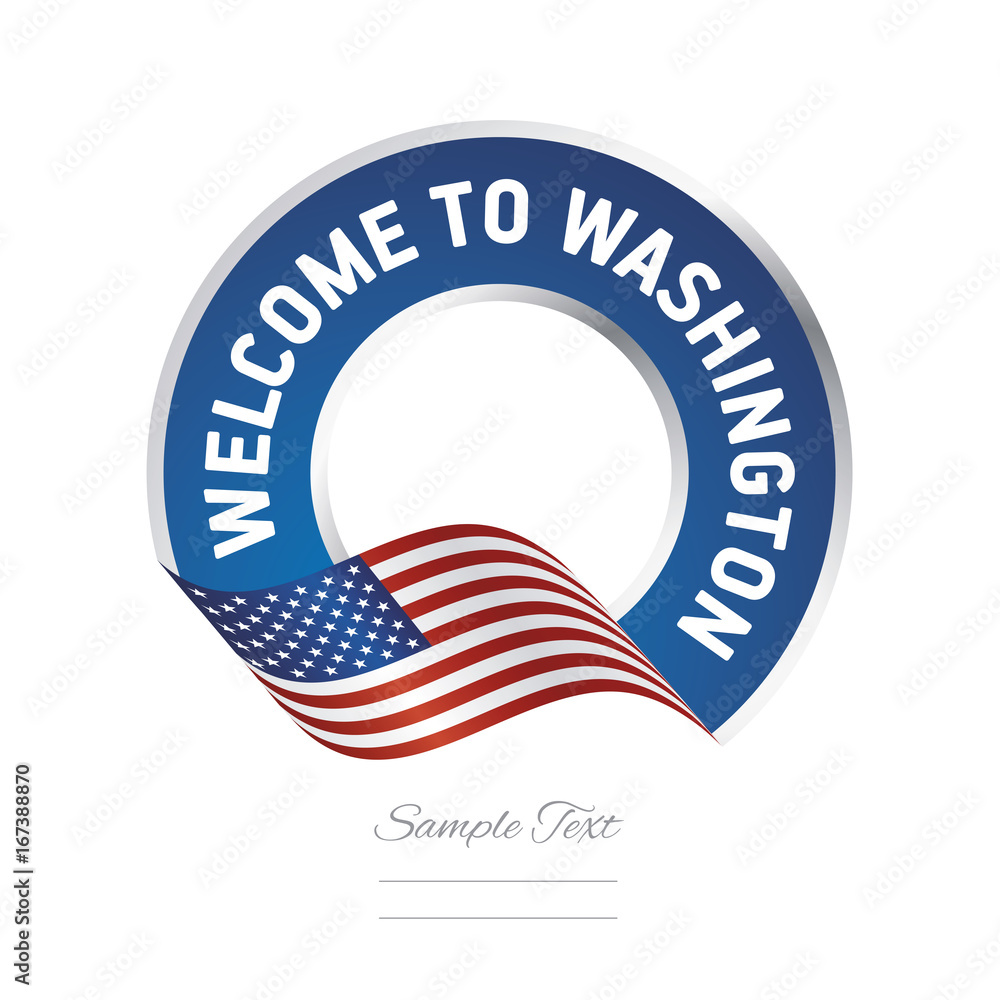 Welcome to Washington USA flag logo icon Stock Vector | Adobe Stock