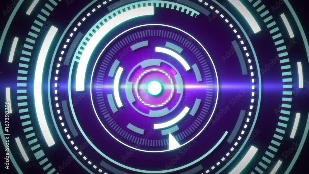 Futuristic HUD background loop for logo or text. Colorful abstract ...