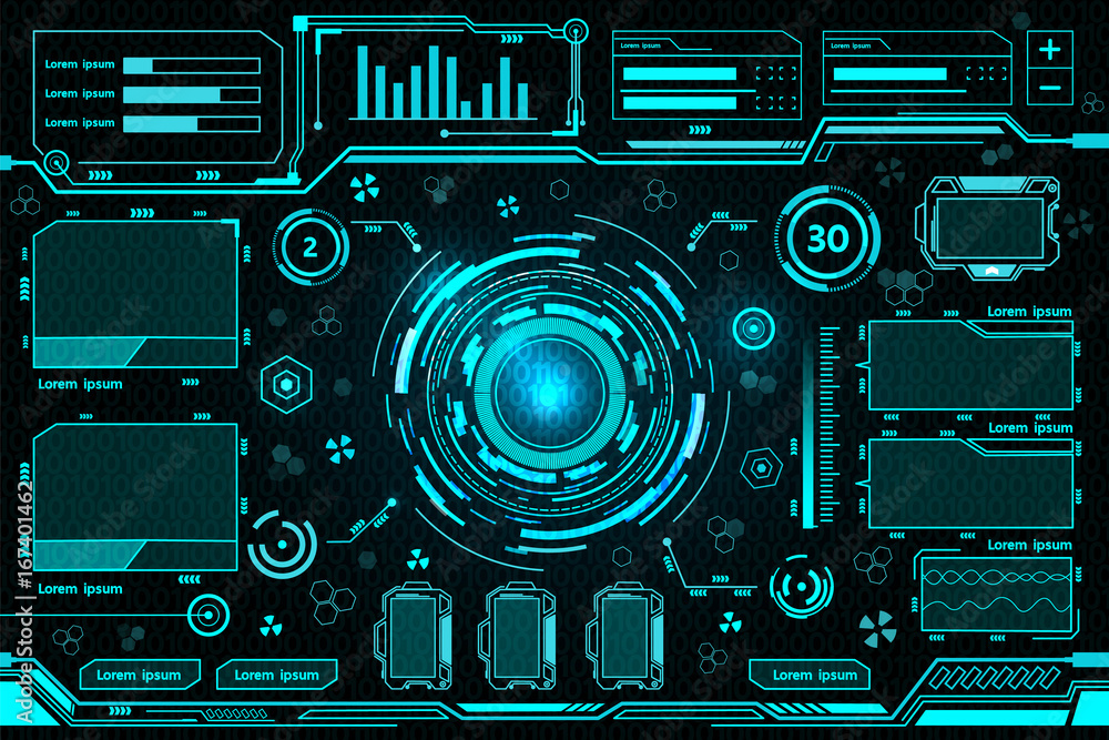 Futuristic interface technology design . Stock Vector | Adobe Stock