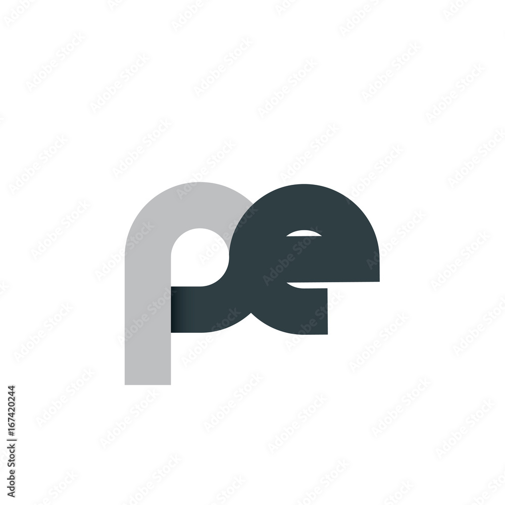 Initial Letter PE Linked Rounded Design Logo Stock Vector | Adobe Stock