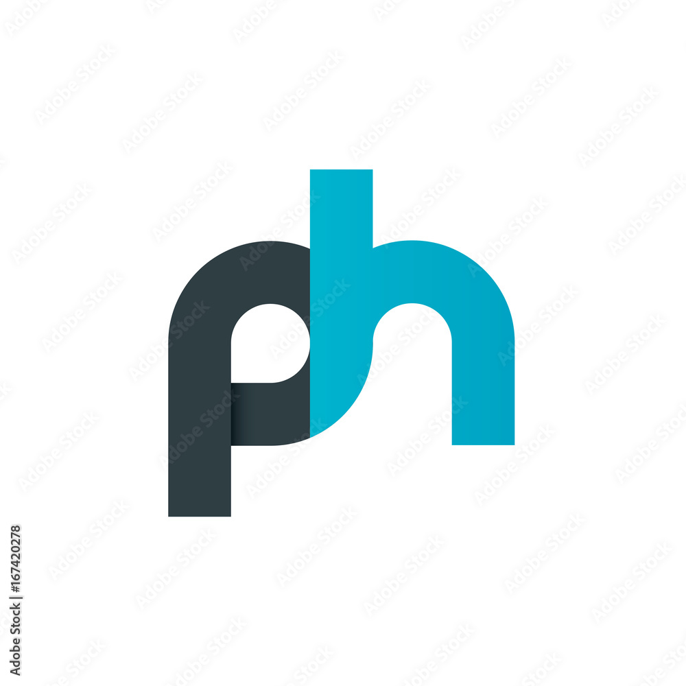 Initial Letter PH Linked Rounded Design Logo Stock Vector | Adobe Stock