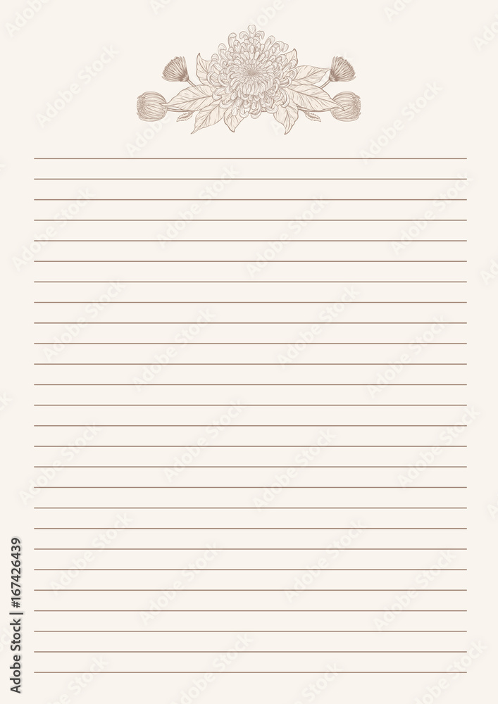 Vintage letter paper from vector.Blank worksheet excercise book. Stock ...