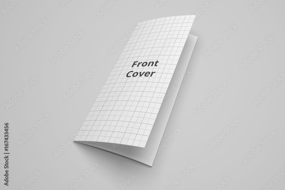 US Letter tri fold brochure 3D illustration mockup with grid No. 3 ...