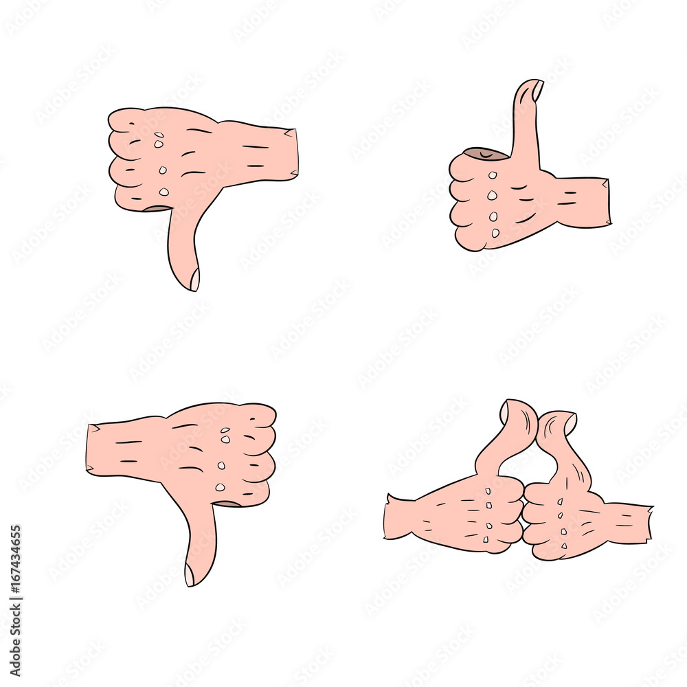 Cartoon Thumbs Up And Down