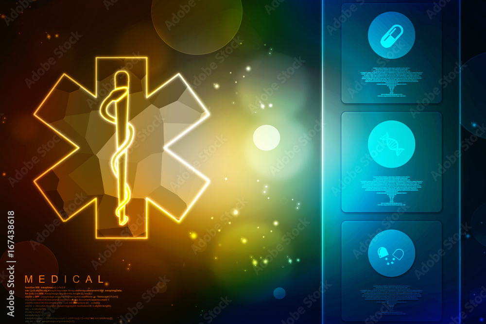 2d illustration Star of Life Symbol Stock Illustration | Adobe Stock