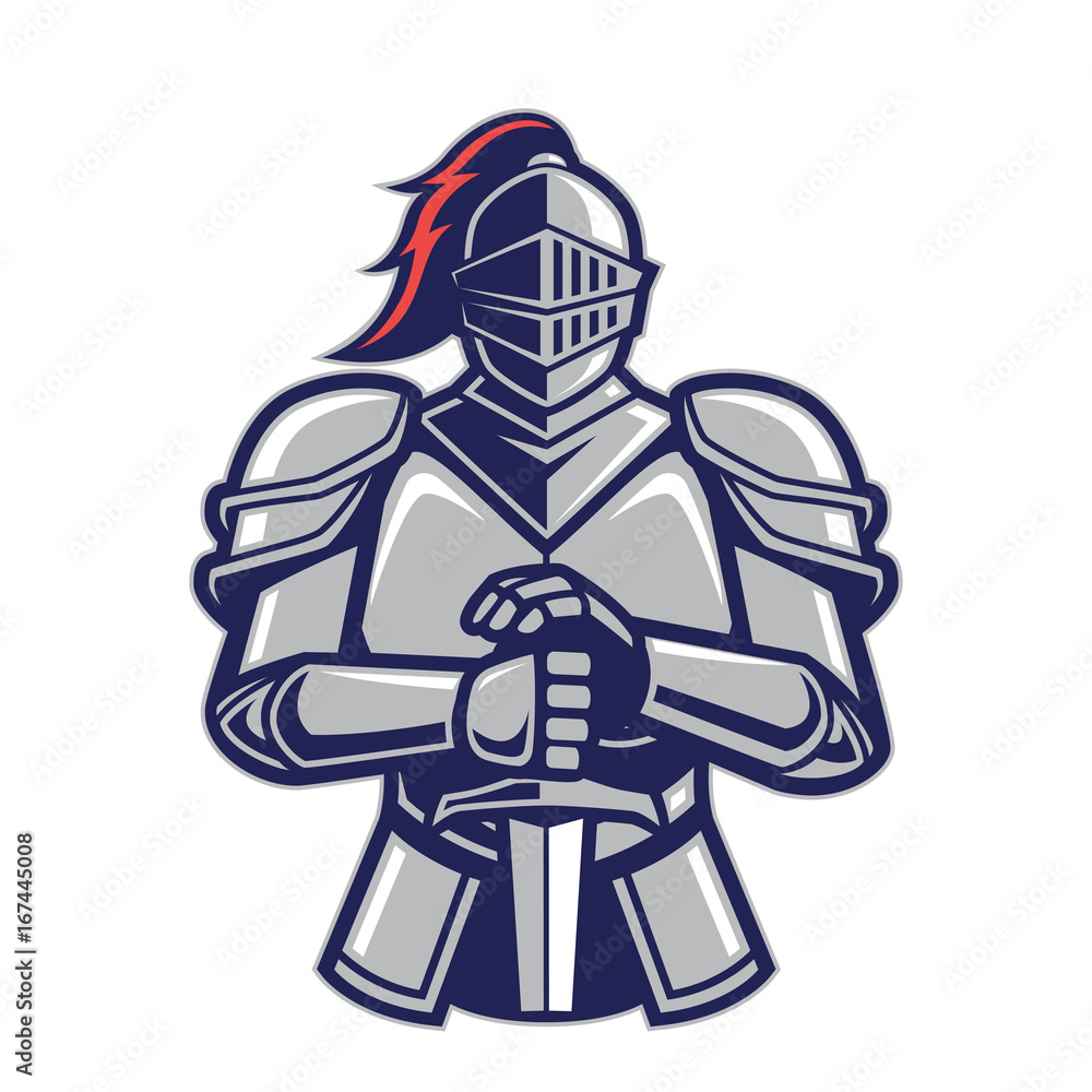 Warrior knight mascot Stock Vector | Adobe Stock