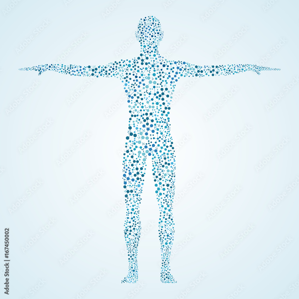 Human body with molecules DNA. Medicine, science and technology concept ...