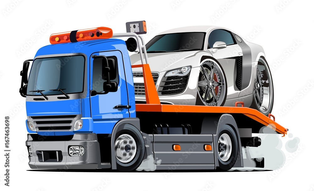 Cartoon tow truck Stock Vector | Adobe Stock