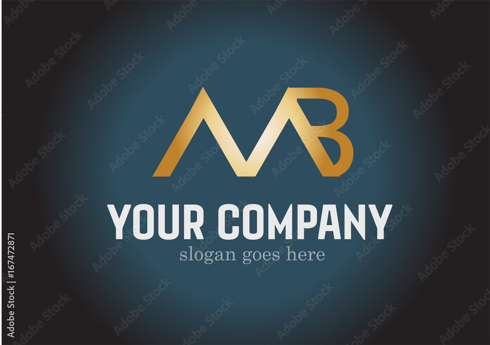 Golden MB Logo Design Vector Stock Vector | Adobe Stock