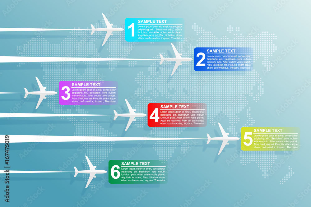 infographic airplane and world map. vector illustration Stock Vector ...
