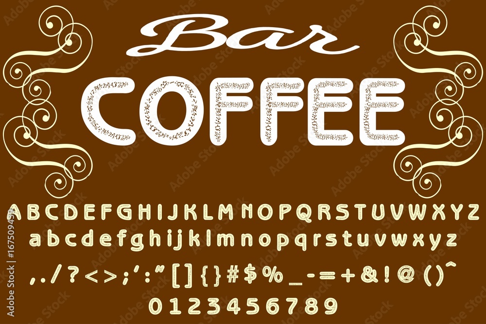 Font handcrafted vector script alphabet font vintage old style and ...