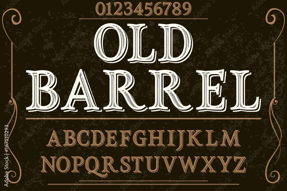 Font handcrafted vector script alphabet font vintage old style and ...