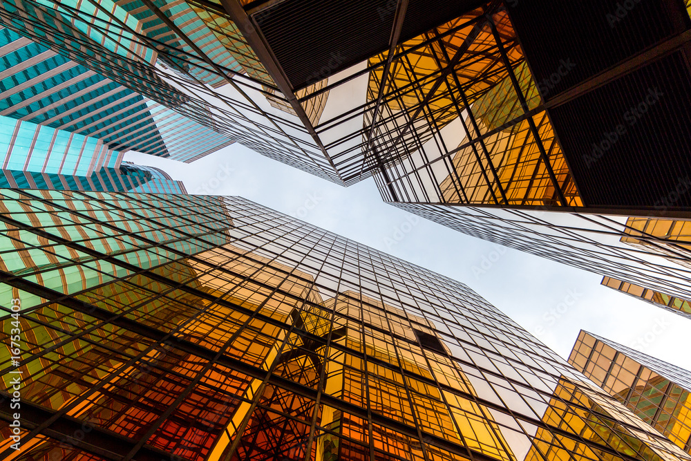 Business building from low angle Stock Photo | Adobe Stock